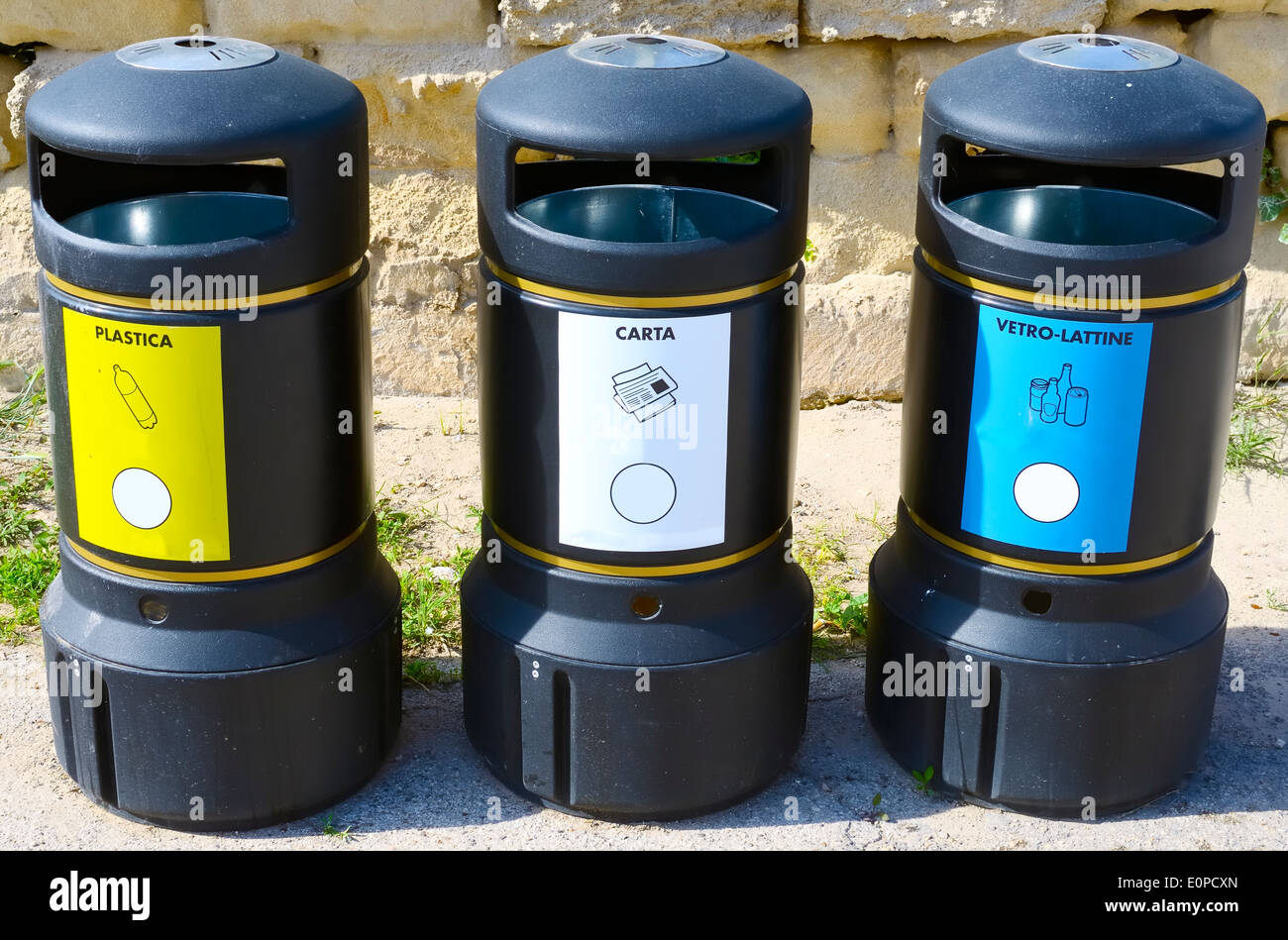 Recycle Bin containers to waste separate materials Stock Photo - Alamy