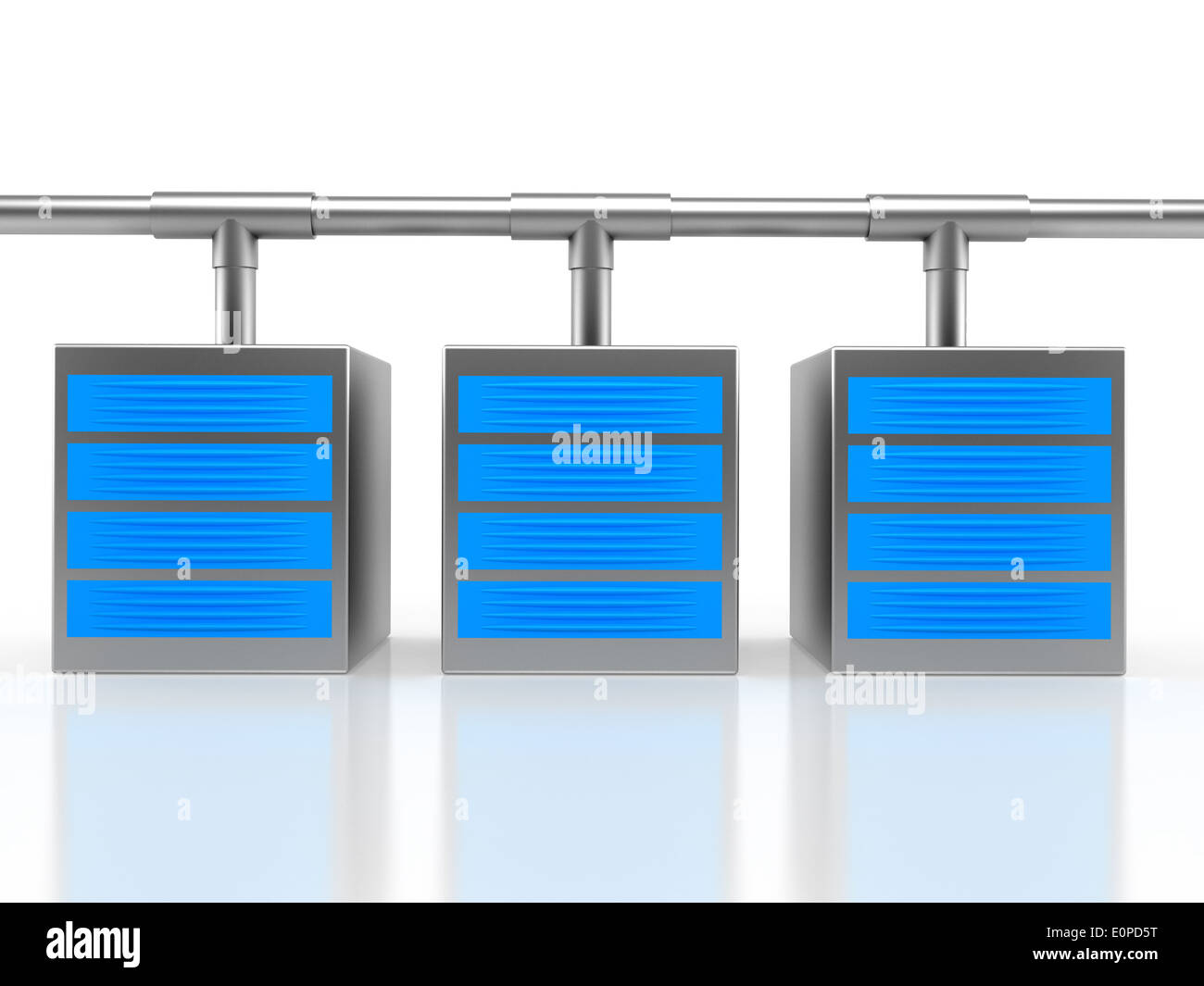 Server group over white background Stock Photo - Alamy