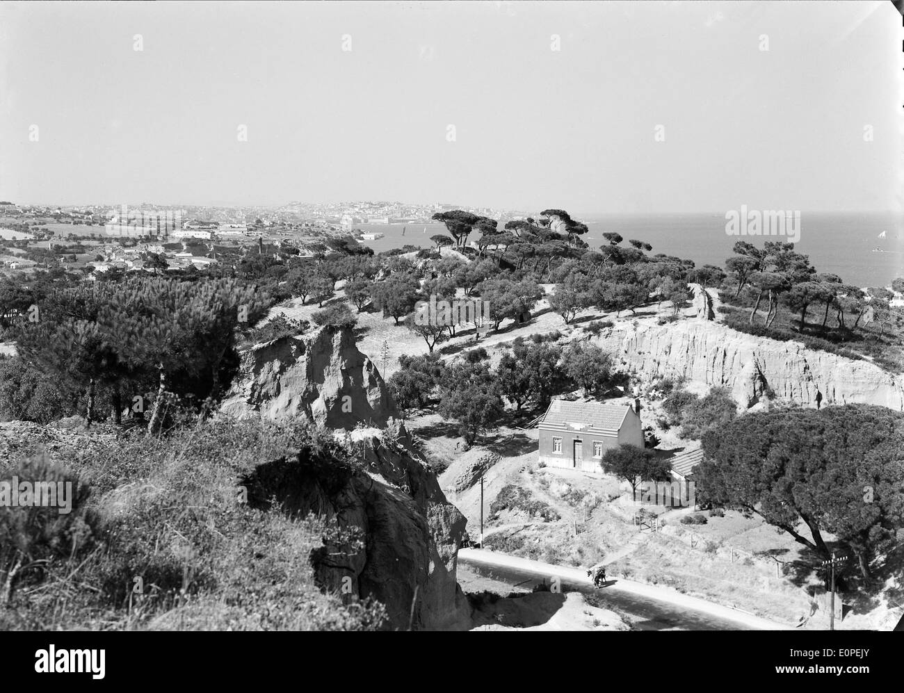 The view of the Base Naval do Alfeite, located in Almada, Portugal ...