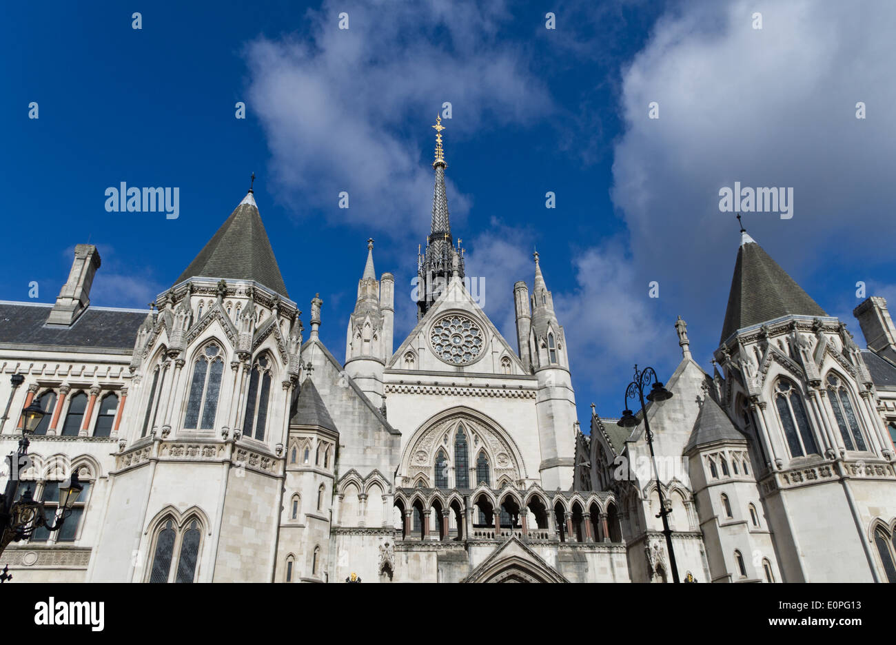 The Gothic roof line of The Royal Courts of Justice in The Strand ...