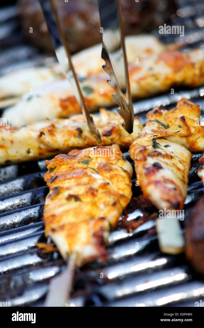 Chicken on BBQ Stock Photo - Alamy