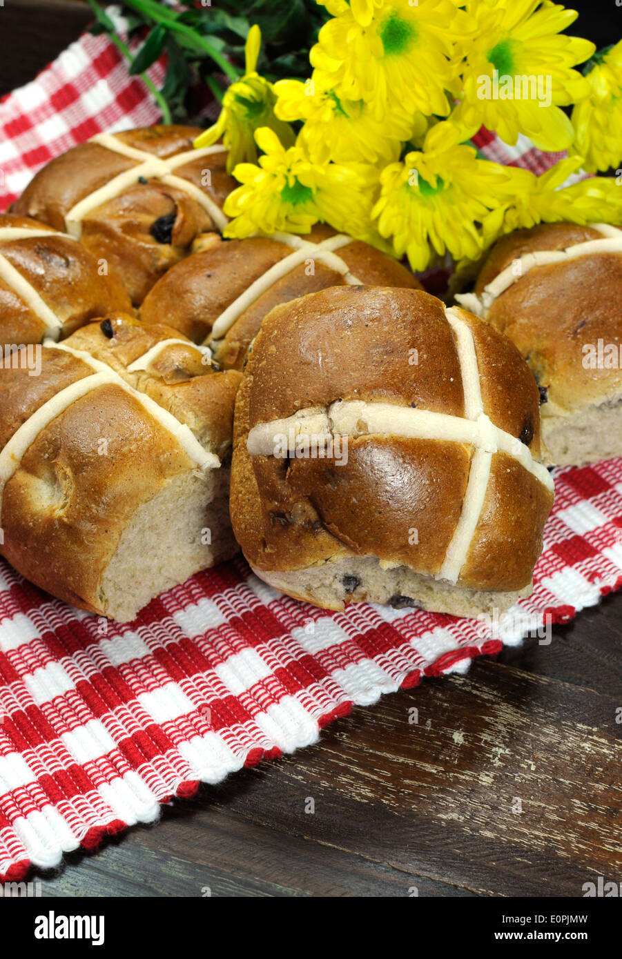 English style Happy Easter Hot Cross Buns tradition for Good Friday ...