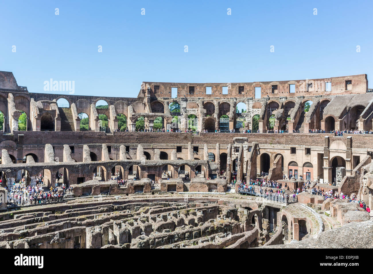 Roman sightseeing: Interior of the Colosseum, Rome, spectacular ruins ...