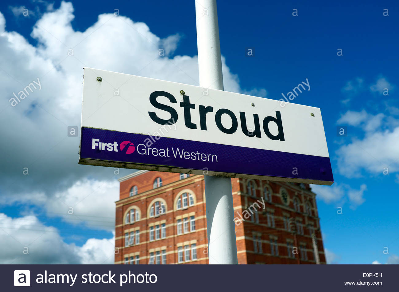 Blue Station Name Sign High Resolution Stock Photography and Images - Alamy