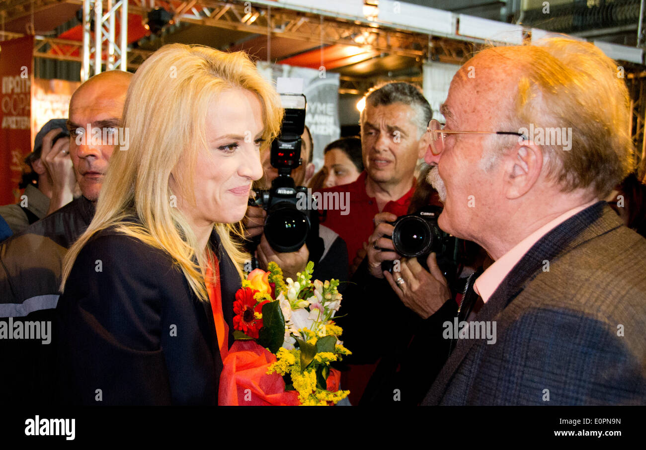 ATHENS,GREECE MAY 18TH-Rena Dourou hears the provblems and the thoughts ...