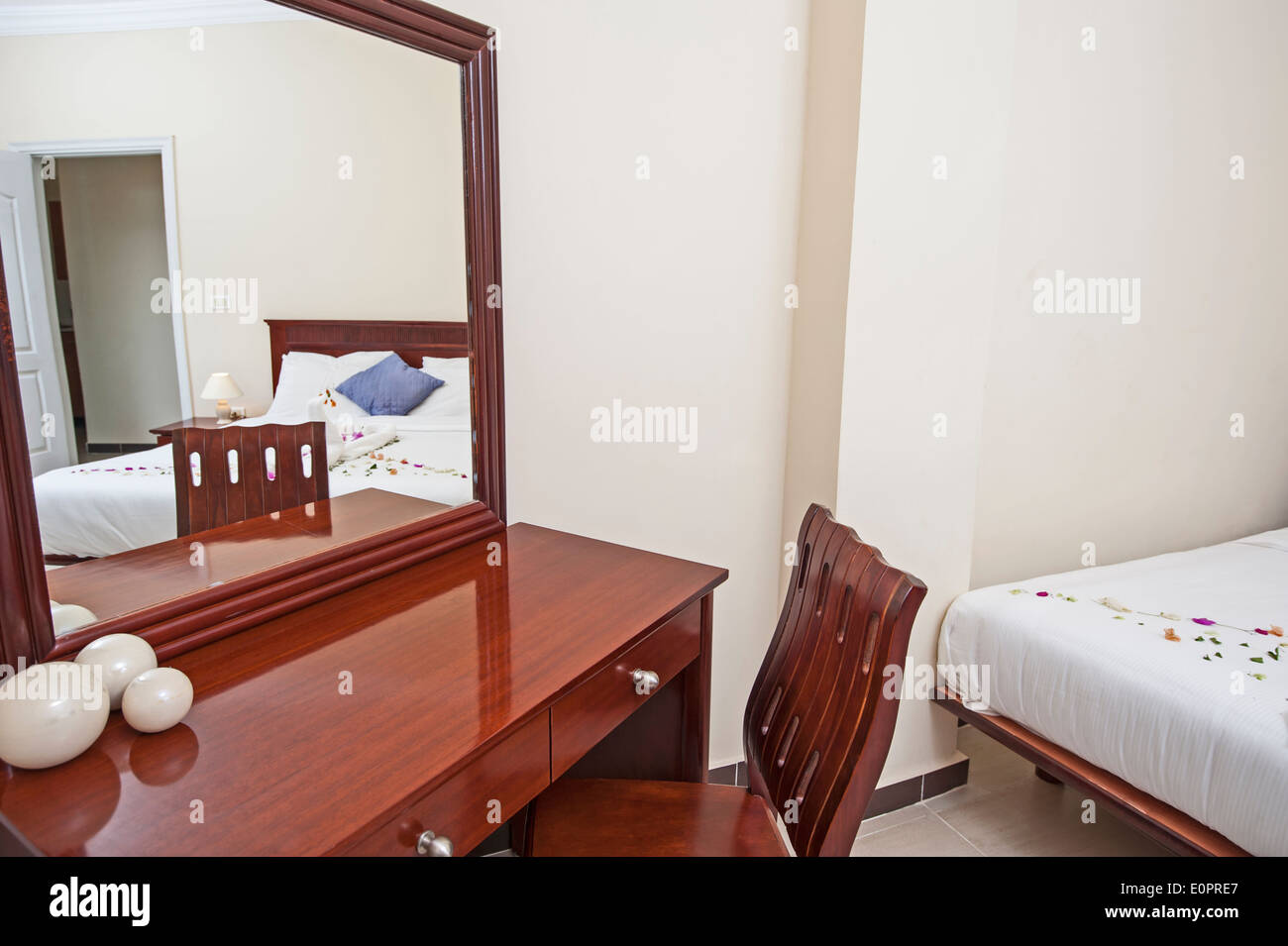 Interior of show home bedroom showing interior design concept Stock ...