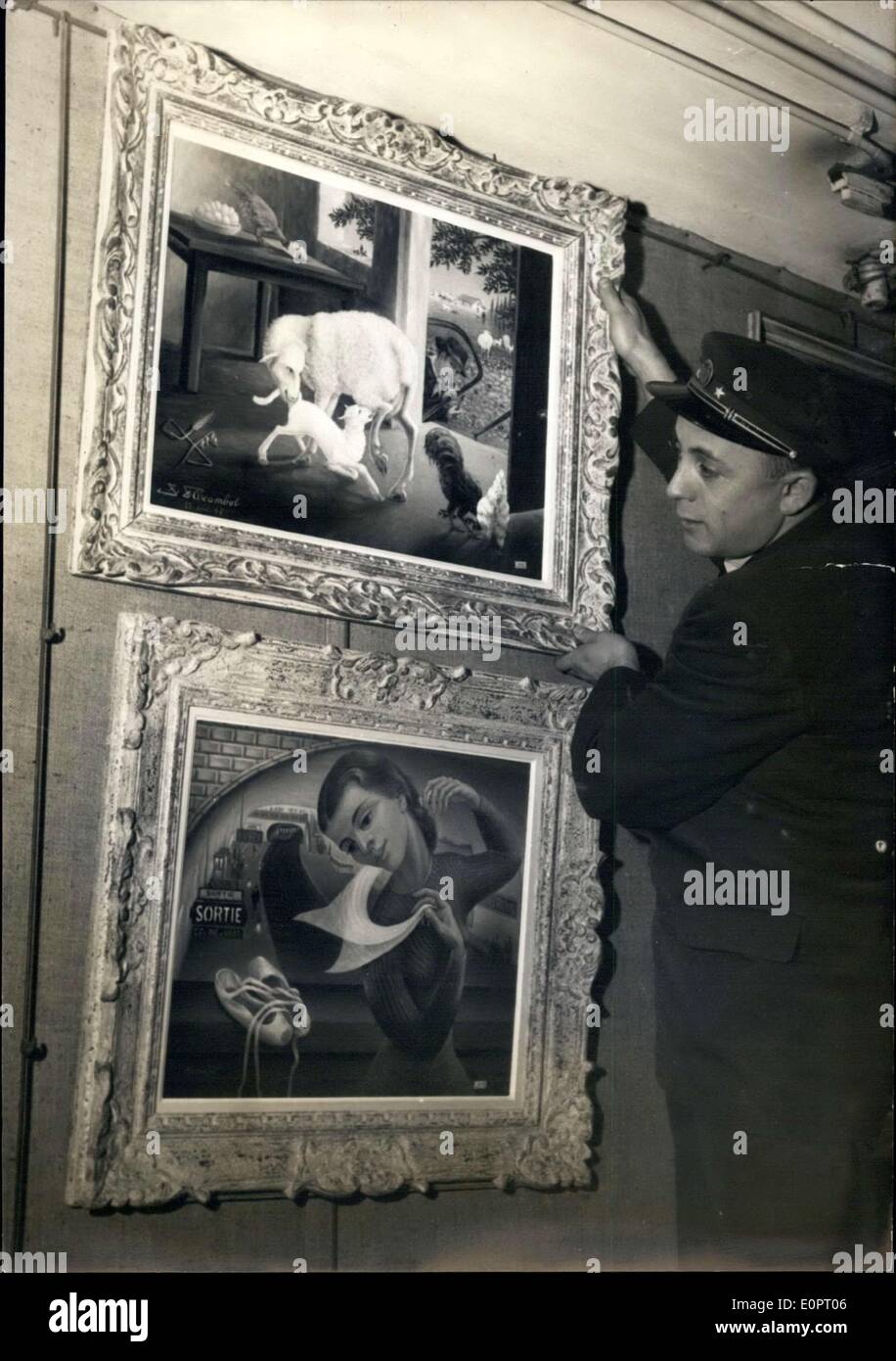 Nov. 14, 1956 - R.A.T.P. museum hanging art by J, Arcombot Stock Photo ...