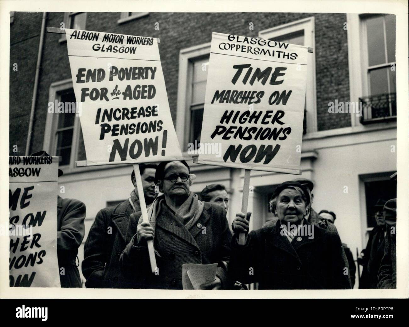 Feb. 26, 1957 - Old Age Pensioners In Protest March In London. They ...