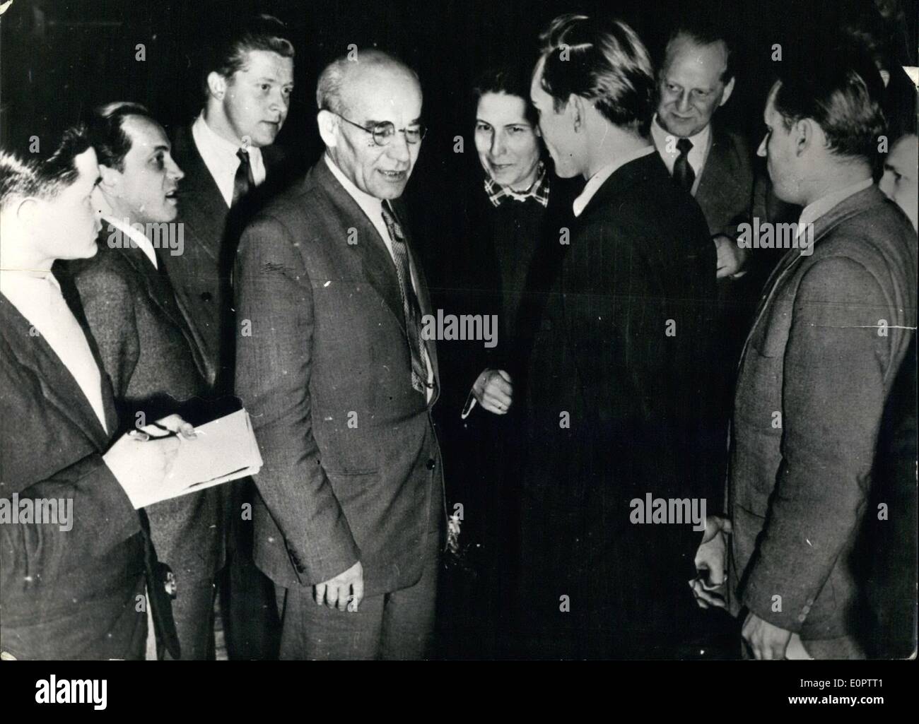 Jan. 01, 1957 - Election campaign in Poland. Photo shows W. Gomulka ...