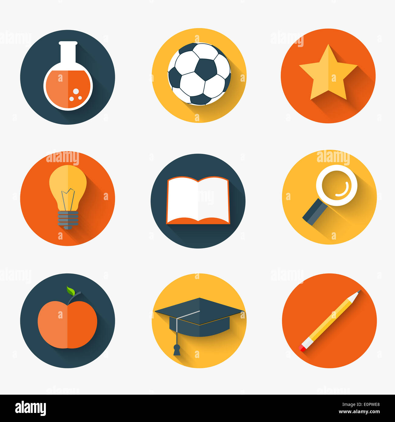 Set of education icons in flat style Stock Photo - Alamy