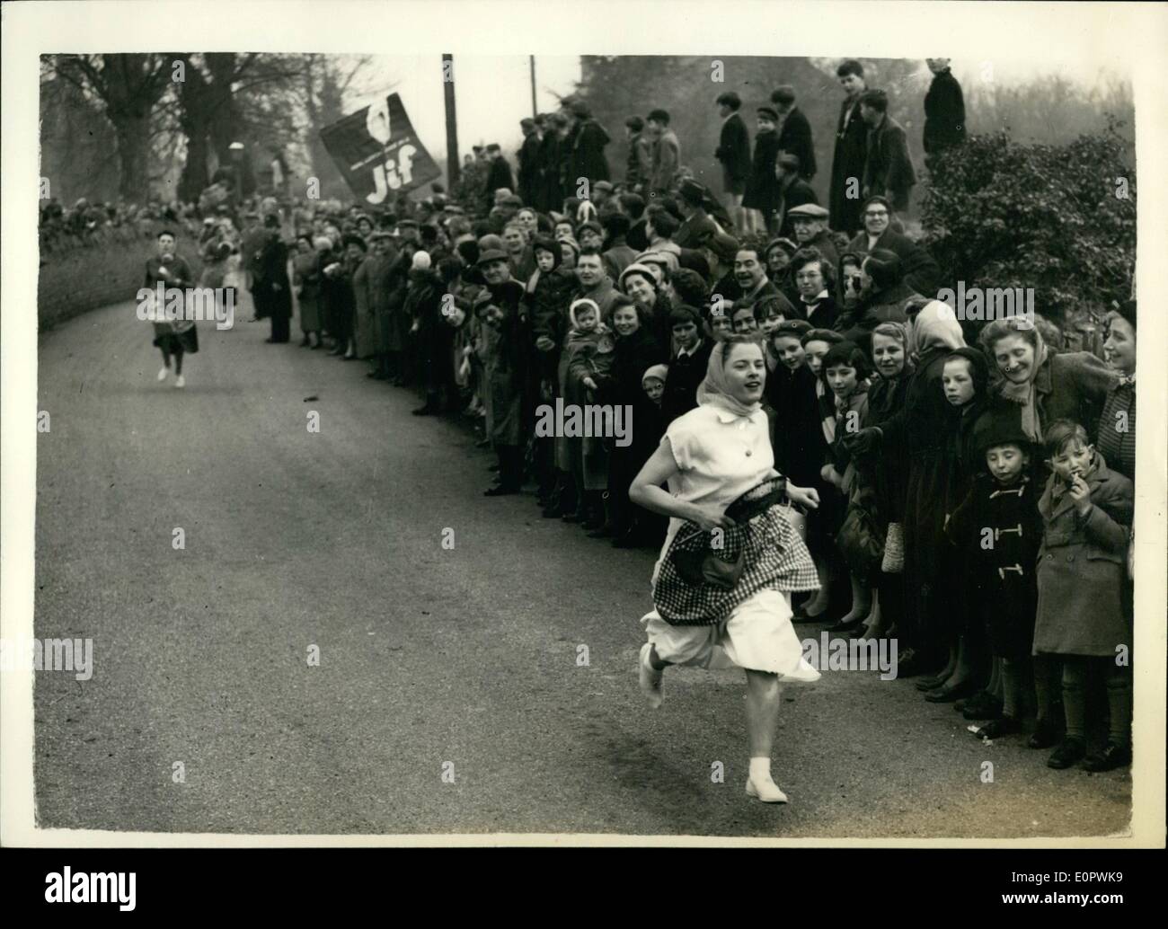 Mar. 03, 1957 - Annual Pancake Race At Olney - Bucks. An Easy Winner ...