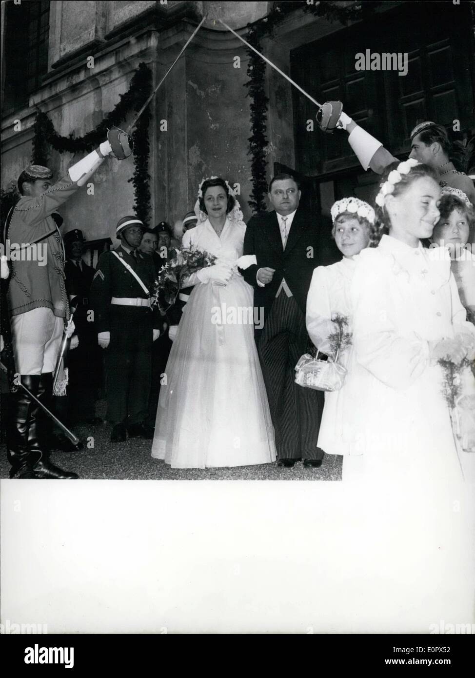 Apr. 04, 1957 - Strauss-wedding in Rott at the Inn-river: The setary in ...