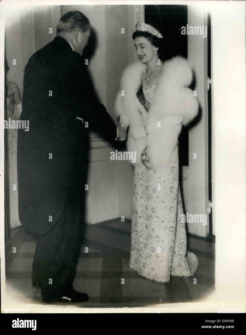 Apr. 04, 1957 - State visit to Paris. Queen at British Embassy ...