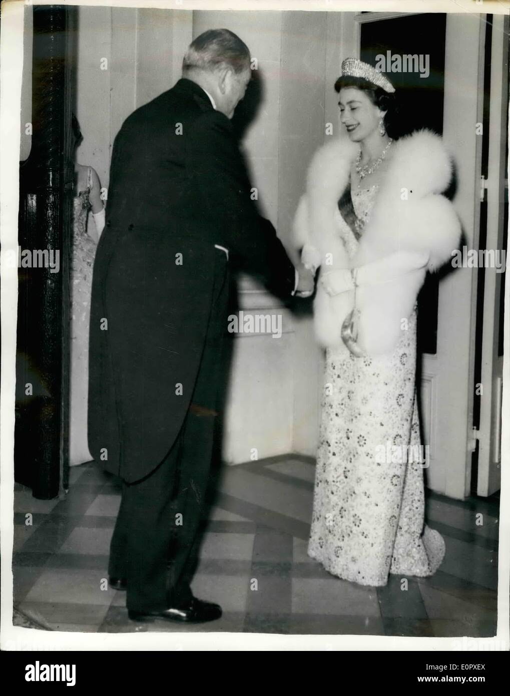 Apr. 04, 1957 - State Visit To Paris Queen At British Embassy Reception ...