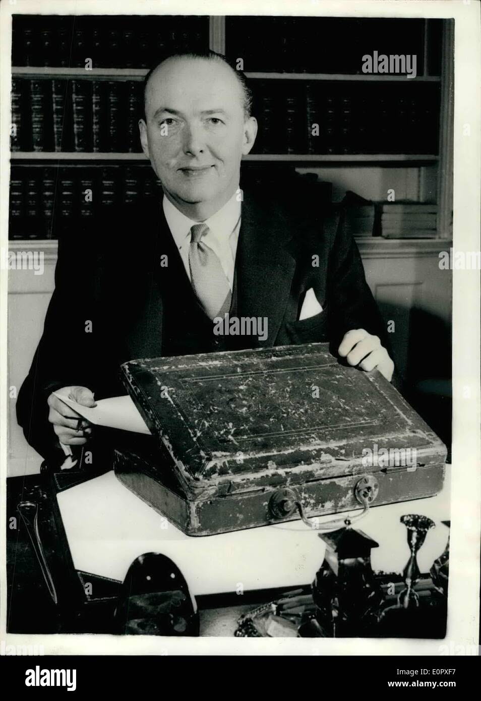 Apr. 04, 1957 - The Chancellor prepares to present his budget April ...