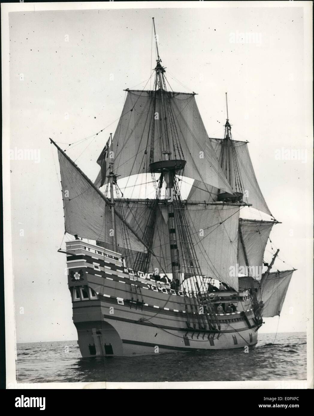 Apr. 04, 1957 - Mayflower II leaves on Atlantic Voyage. The ''Mayflower ...