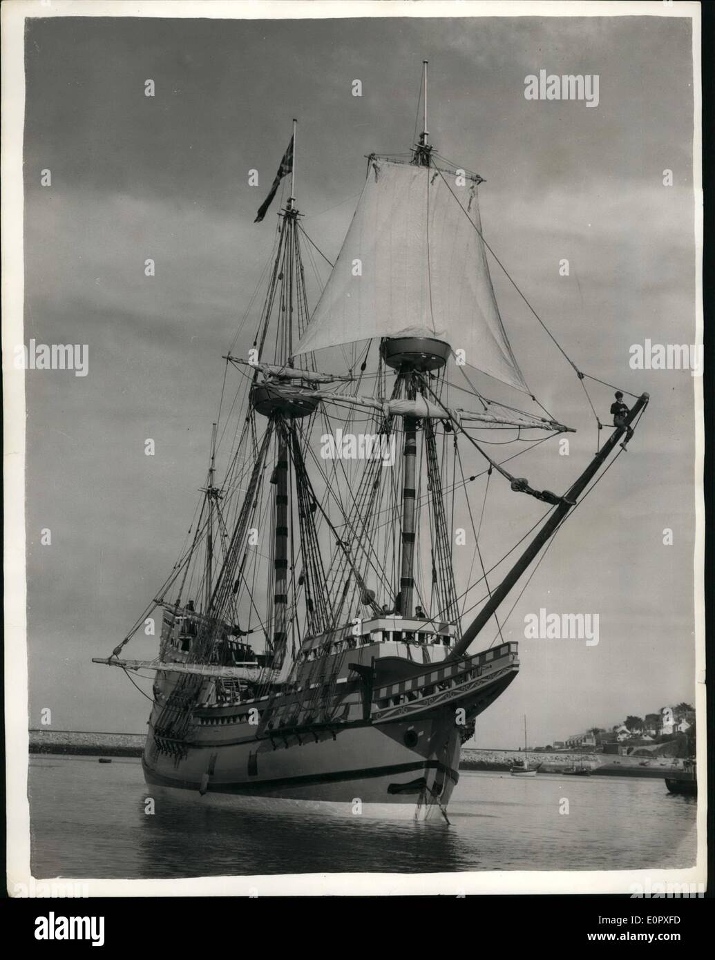 Apr. 04, 1957 - The ''Mayflower II'' Gets ready for Pilgrim fathers ...