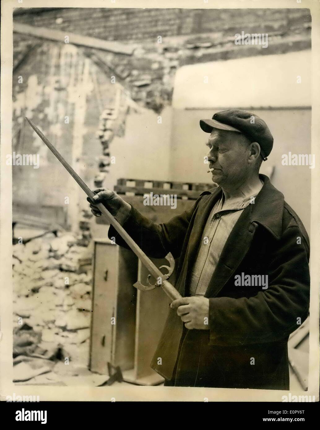 May 05, 1957 - Sword discovered during demolition of Holborn Building ...