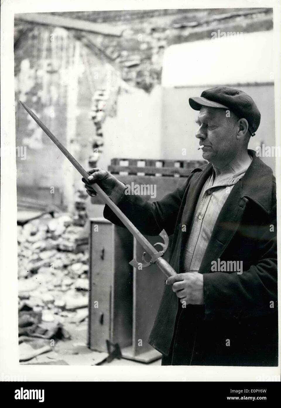 May 05, 1957 - Sword discovered during demolition of Holborn building ...