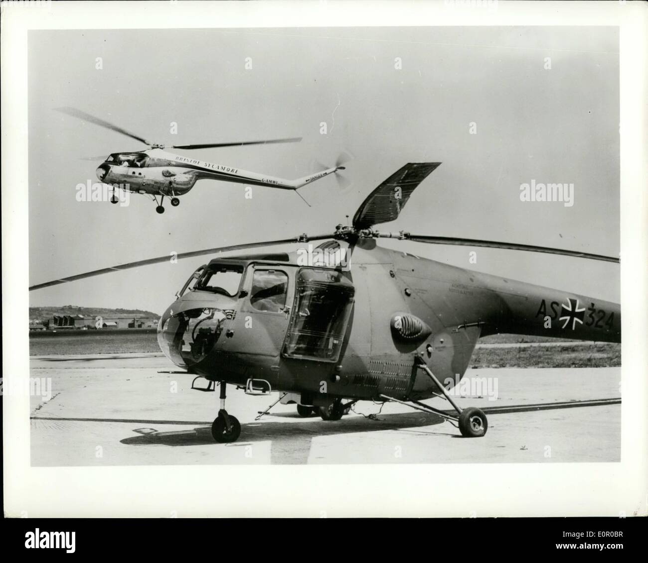 Jul. 07, 1957 - Copter Cooperation; German officers are being taught to ...