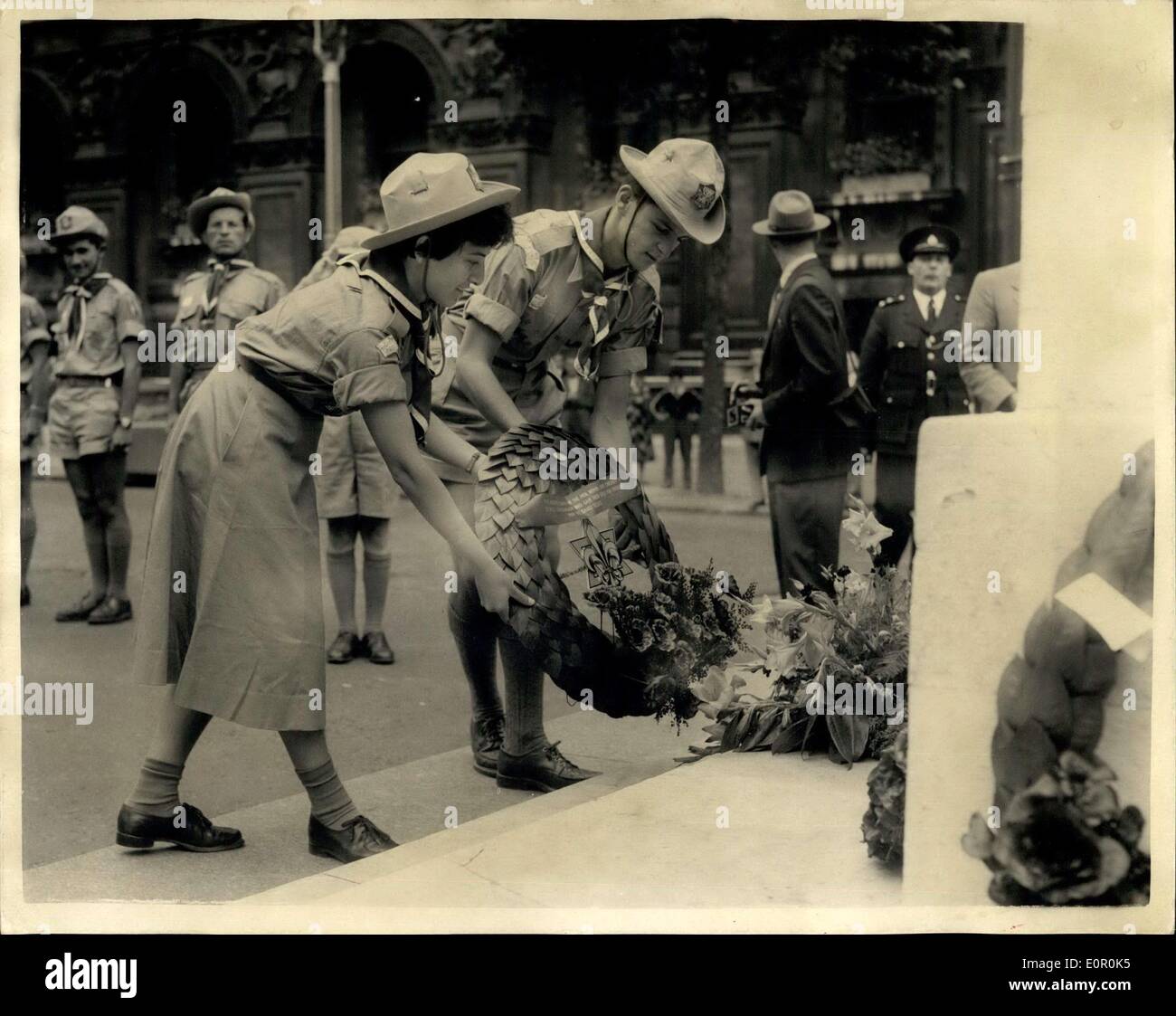 Jul. 25, 1957 - Israeli Scouts And Guides Lay Wreath On The Cenotaph ...