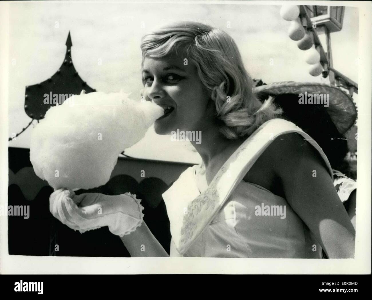 Aug. 05, 1957 - Two Sweet Things At The Fun Fair. Photo shows Pam ...