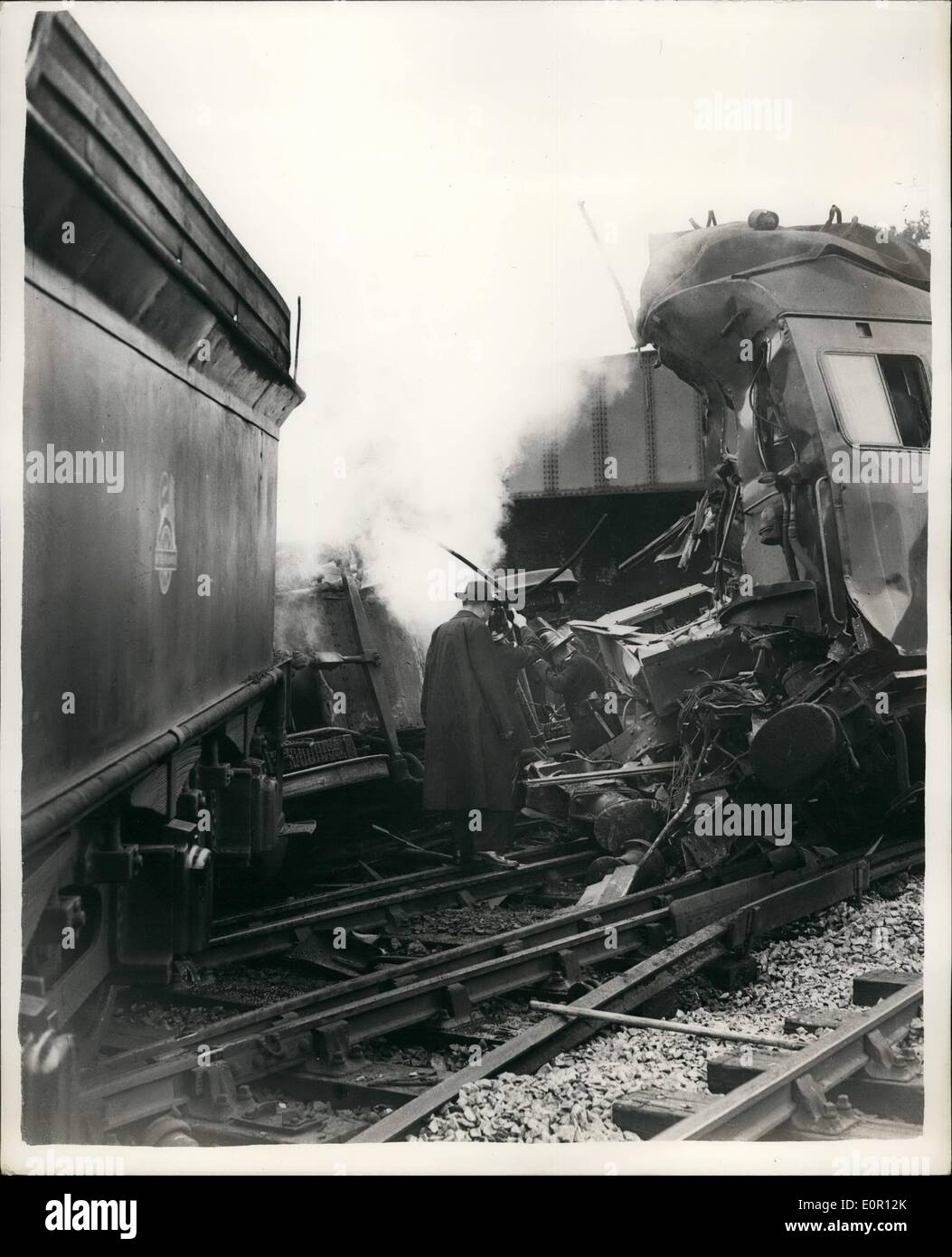 Aug. 08, 1957 - Miracle escapes in head-on rail crash. Windsor-Waterloo ...