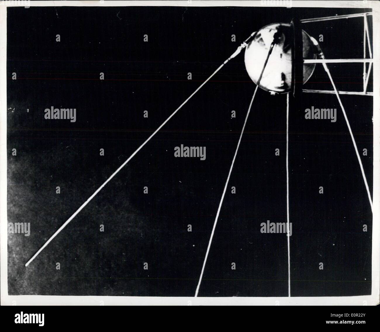 Oct. 09, 1957 - First official picture of the Russian satellite. Before ...