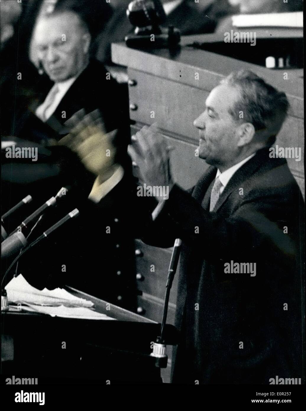 Oct. 10, 1957 - Atomic Debate in German Parliament-Minister Defence and ...