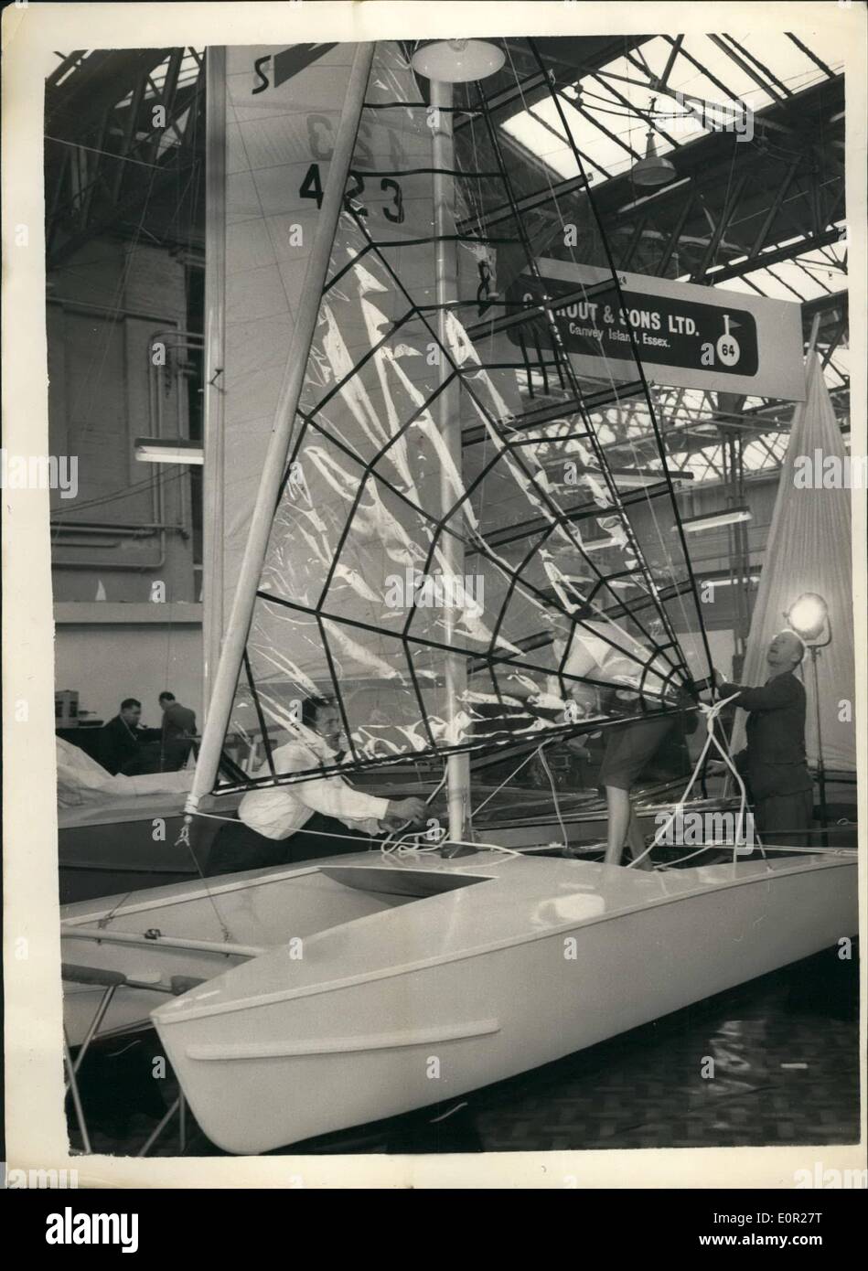 Dec. 12, 1957 - Preparing for the national, boat show. Transparent ...