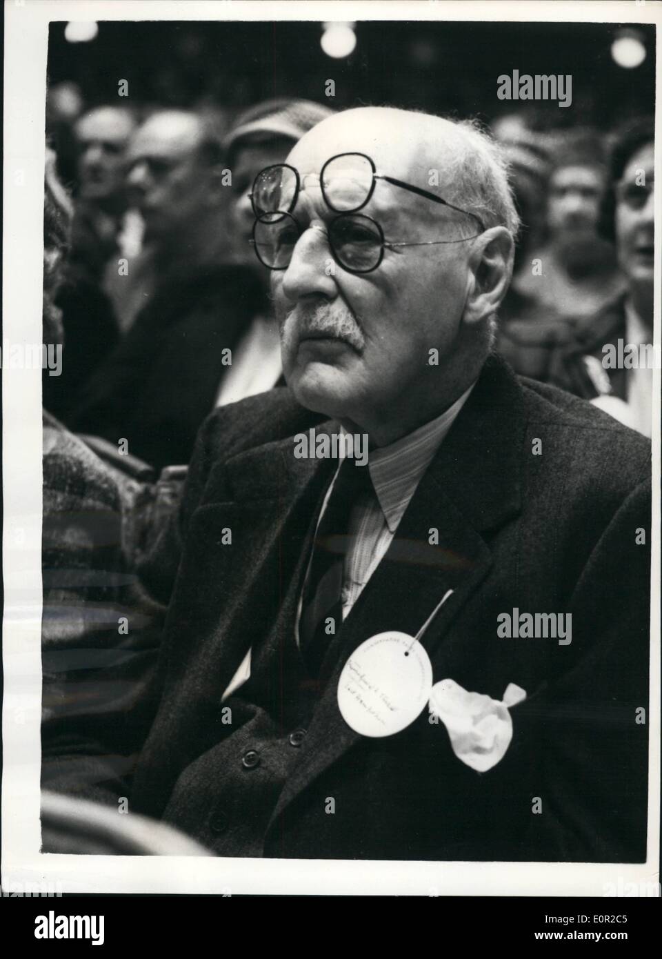 Oct. 10, 1957 - Conservative Party Conference at Brighton. Two pairs of ...