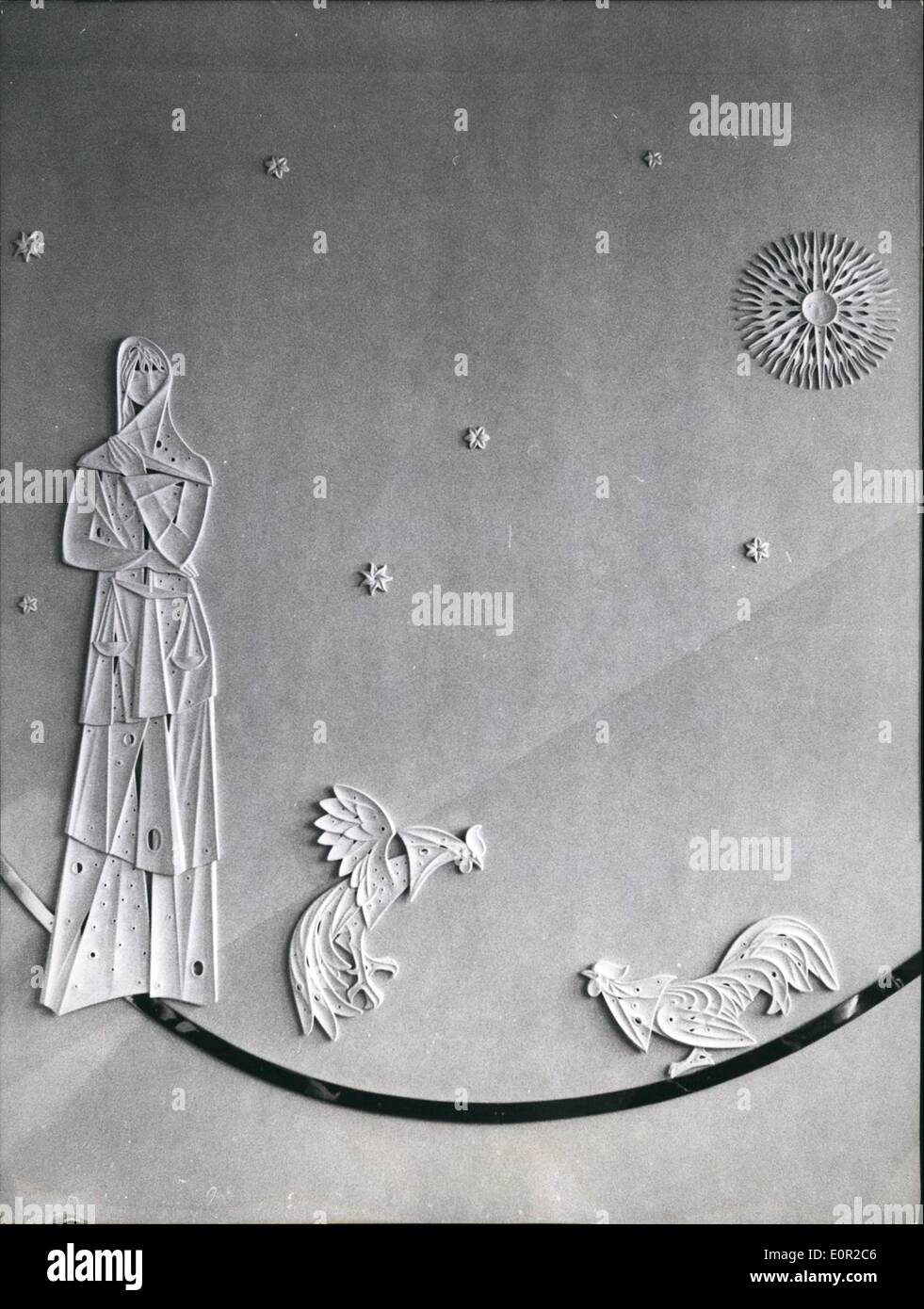 Oct. 10, 1957 - ''Justice'' - a wall - relief of china. A wall - relief ...