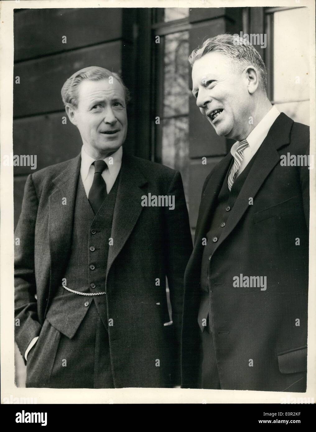 Dec. 12, 1957 - AMERICAN DEFENCE SECRETARY IN LONDON.NEIL McELROY WITH ...