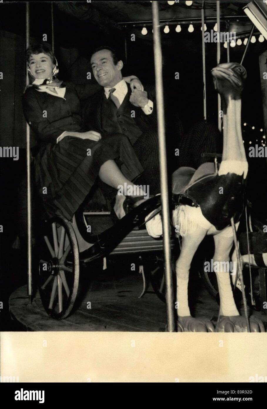 Dec. 27, 1957 - Singers Pierre Dudan and Sophie Daumier on a Carousel ...