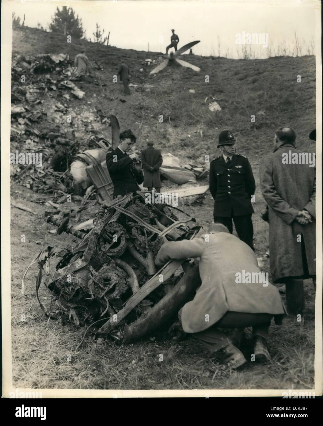 Nov. 11, 1957 - Forty-There die in Flying Boat Crash. Examining Wrecked ...