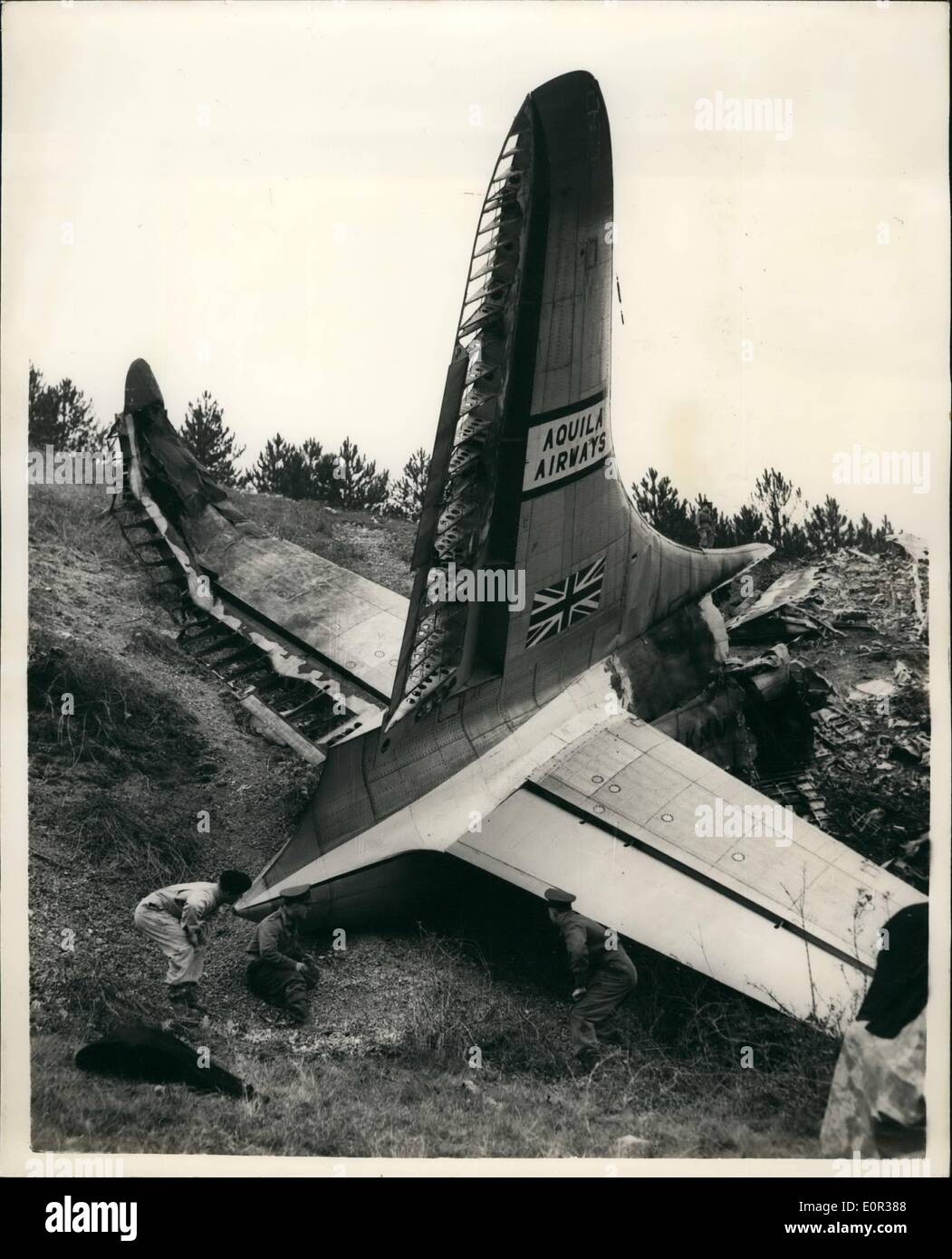Nov. 11, 1957 - Forty-Three die in Flying Boat Crash. Examining Wrecked ...