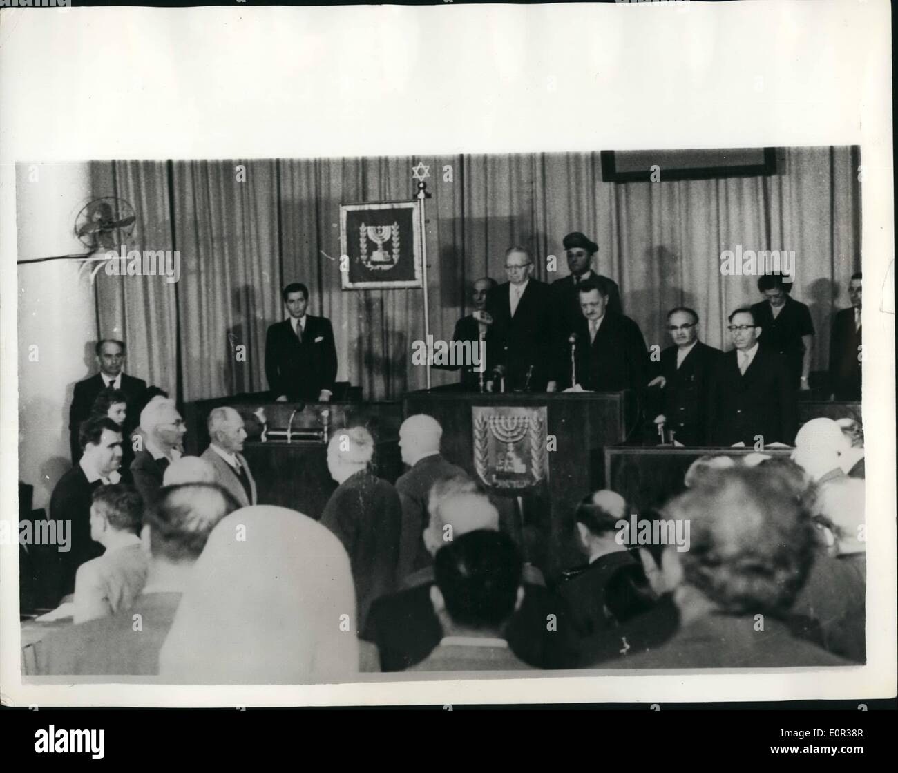 Nov. 11, 1957 - President Ben Zvi Reads His Inauguration Speech At ...