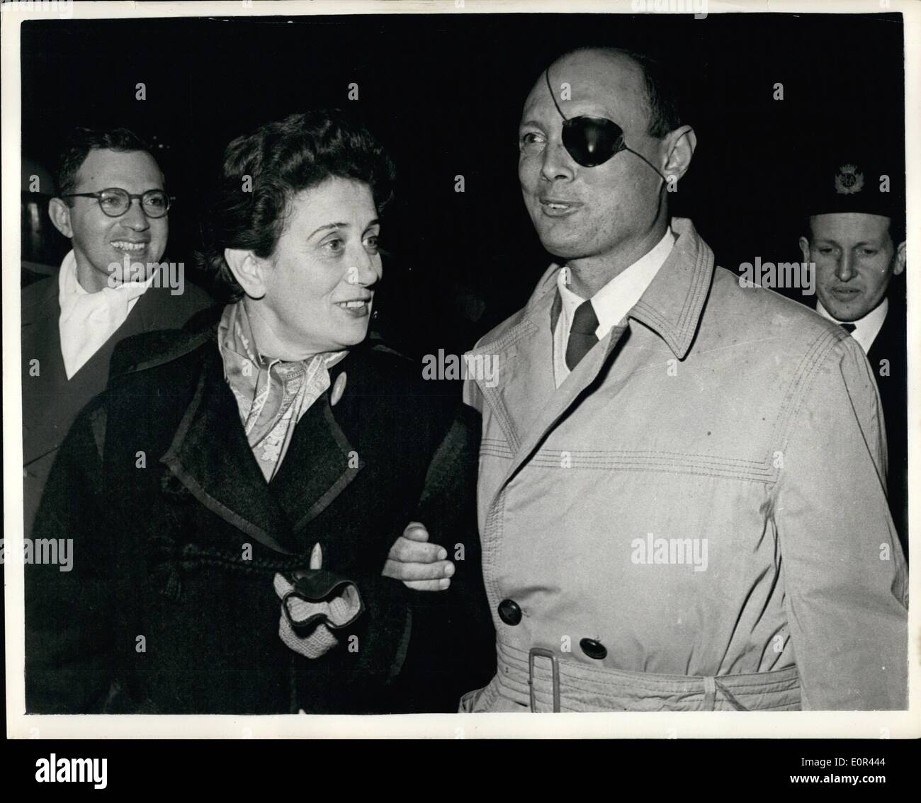 Jan. 14, 1958 - 14-1-58 General Dayan arrives in London. Keystone Photo ...