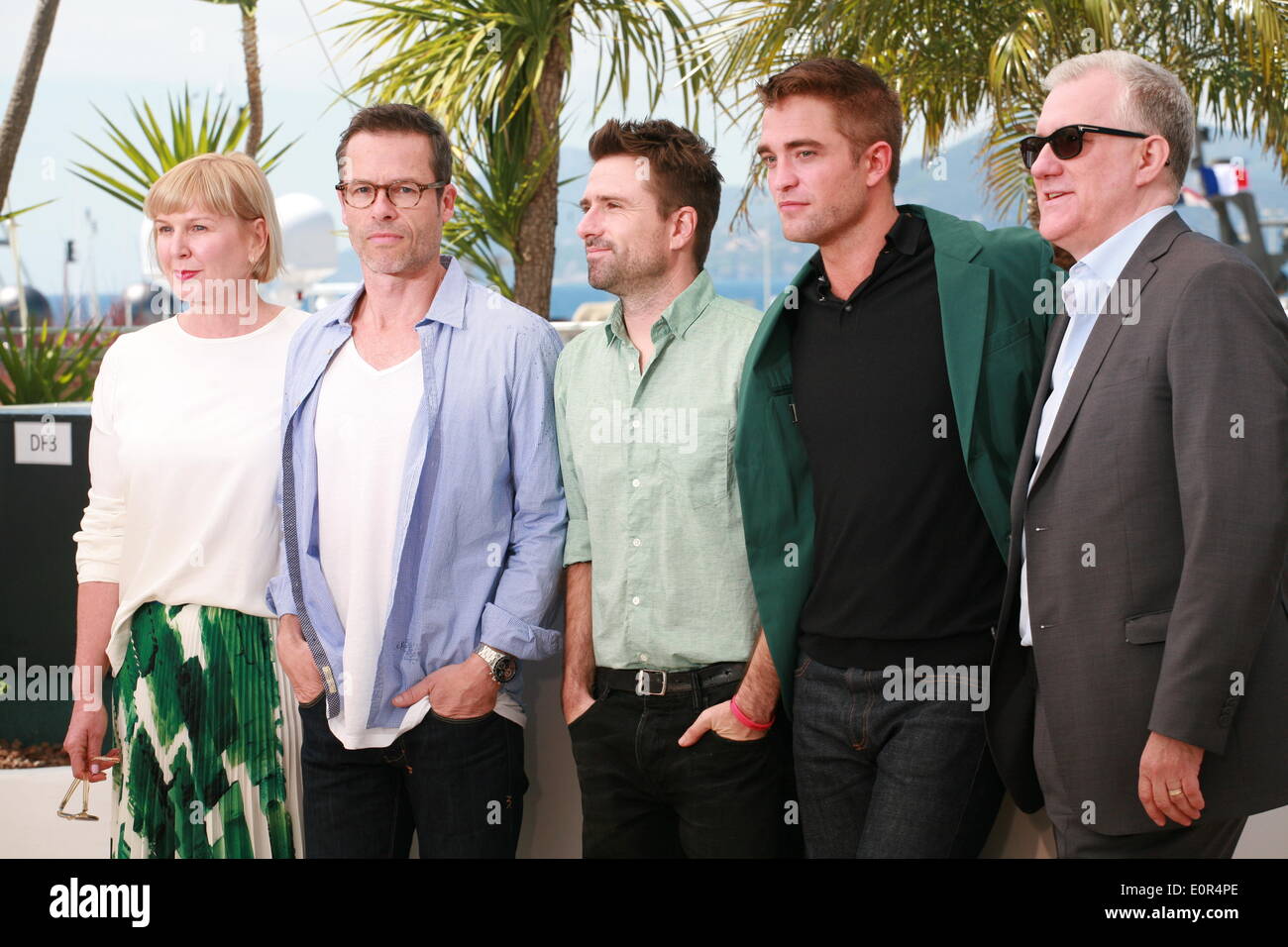 Cannes, France. 18th May 2014. Actress Liz Watts, actor Guy Pearce ...