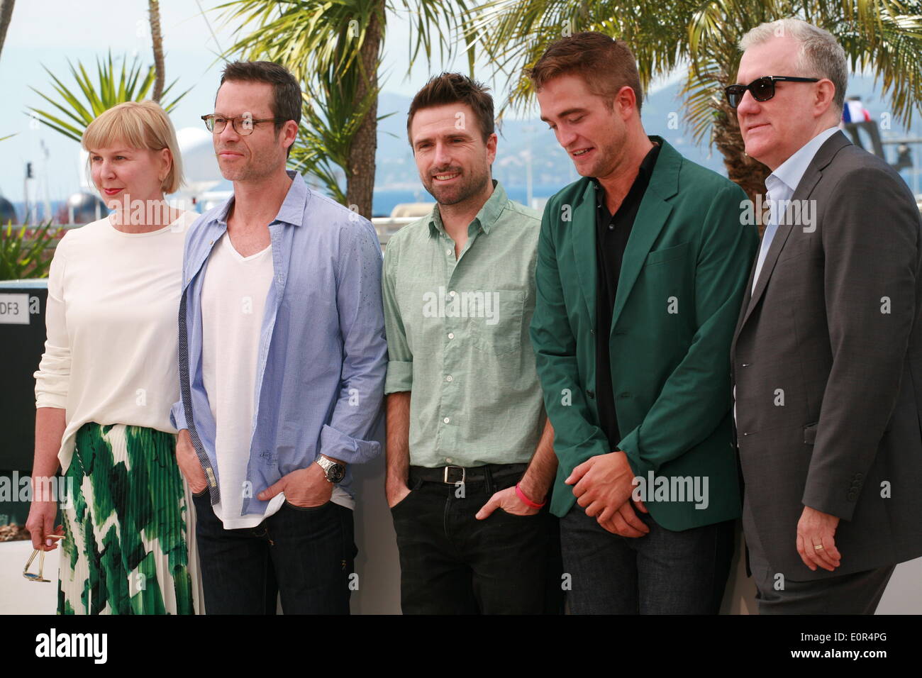 Cannes, France. 18th May 2014. Actress Liz Watts, actor Guy Pearce ...