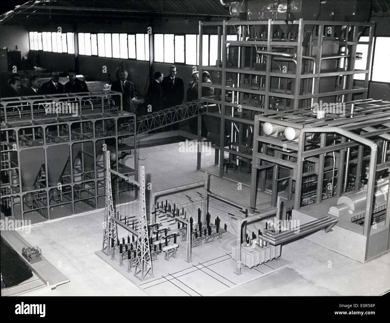 Mar. 08, 1958 - Pictured is a 75 square meter electric plant model. It ...