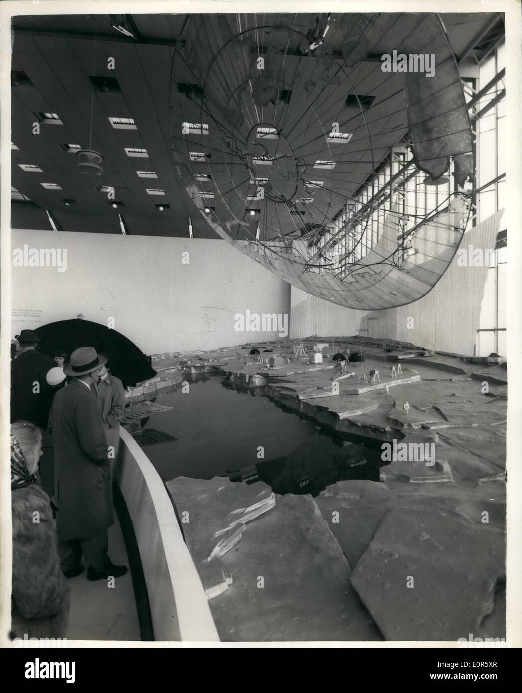 Apr. 04, 1958 - The Brussels international Exhibition. Polar Base model ...