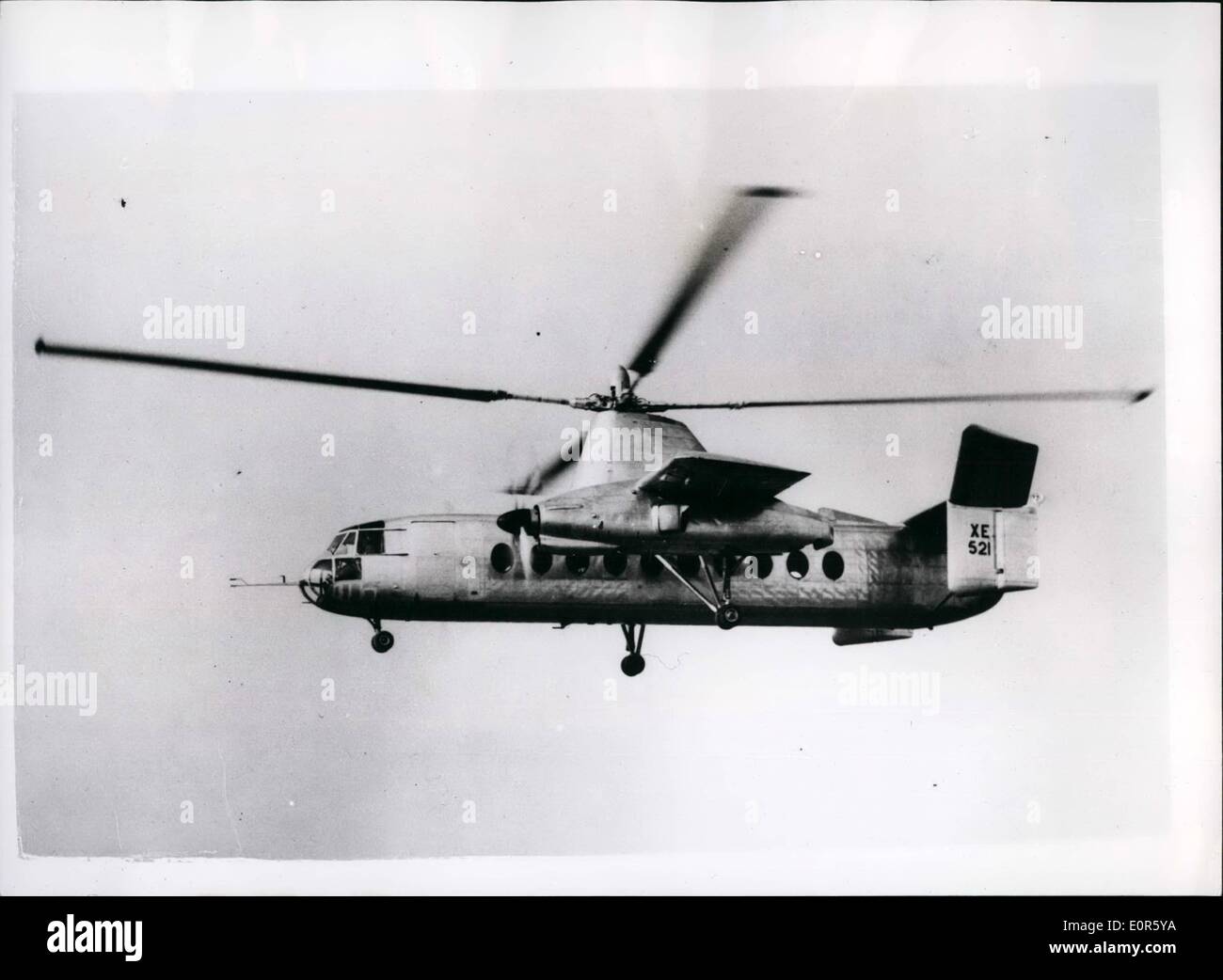 Apr. 04, 1958 - The ''Rotodyne'' vertical take off airliner makes ...