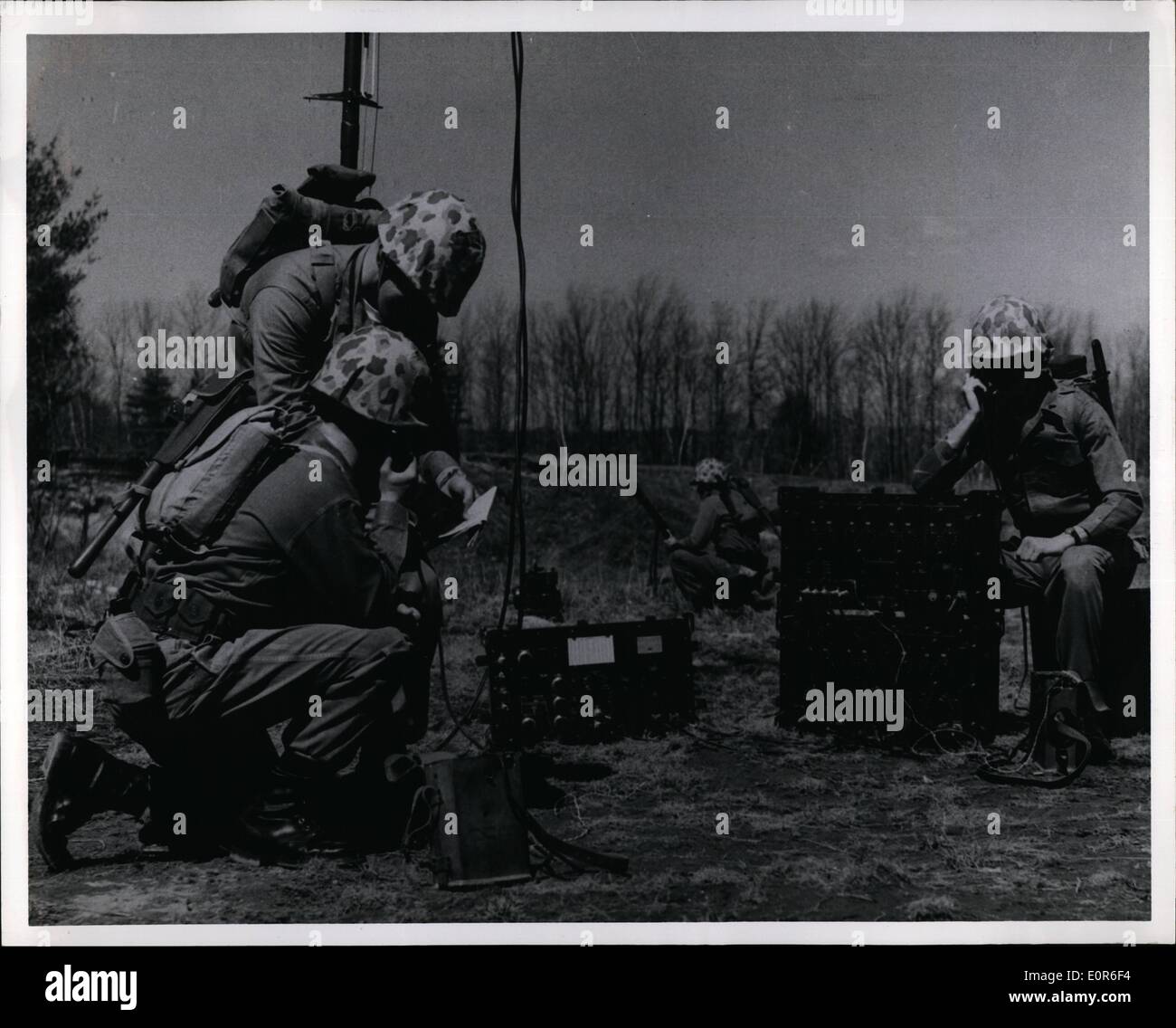 Jun. 06, 1958 - Marine Corps personnel operate their new powerful radio ...