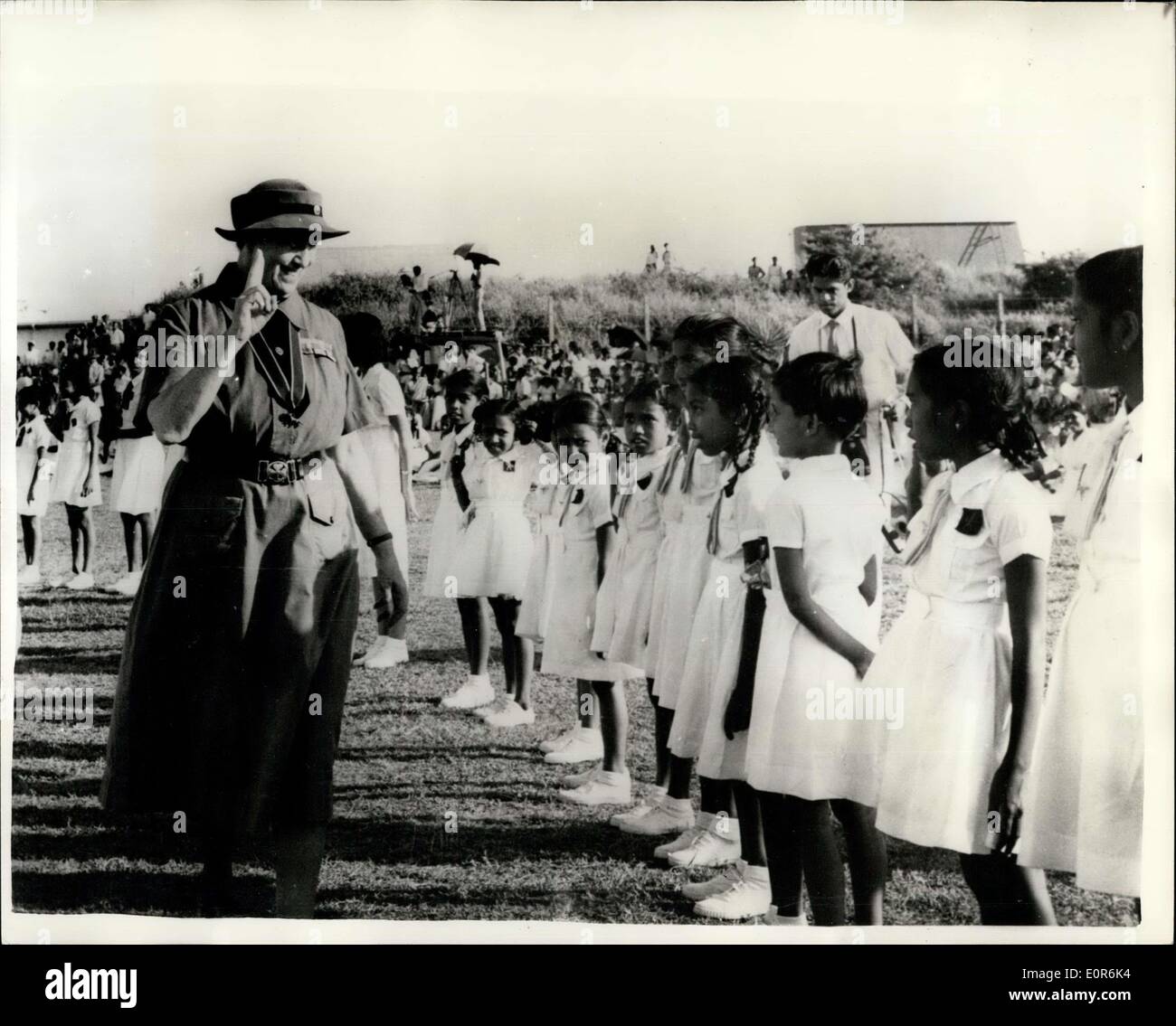 Apr. 22, 1958 - World Chief Guide In Ceylon. Lady Baden-Powell Inspects ...