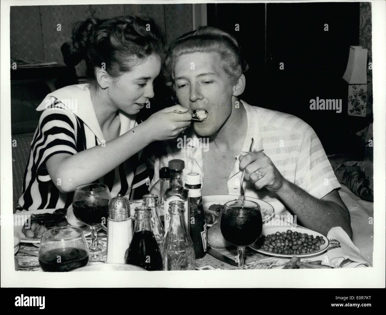 May 05, 1958 - Singer Jerry Lewis and his child bride: Singer Jerry Lee ...