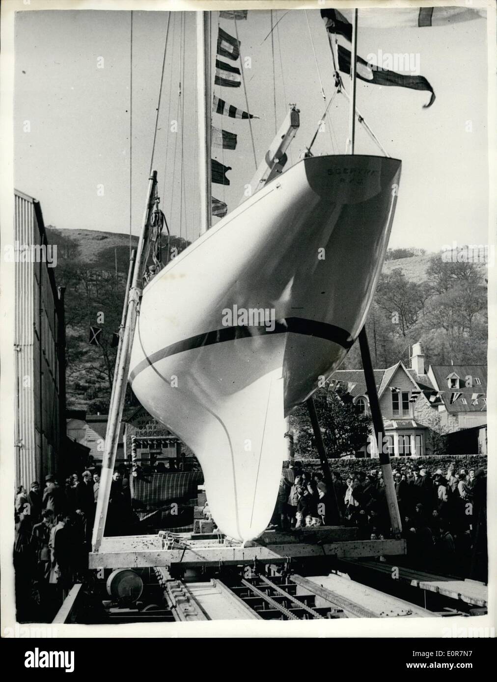 May 05, 1958 - Launching of Britain's Challenger for the America's cup ...