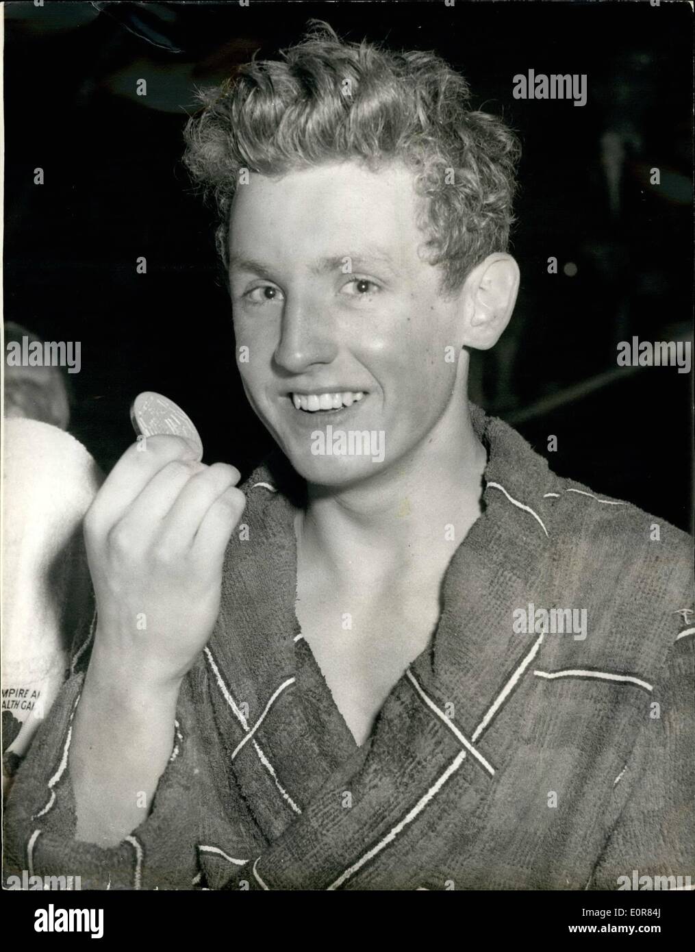 Jul. 07, 1958 - Empire Games Ian Black (Scotland) wins the Butterfly ...