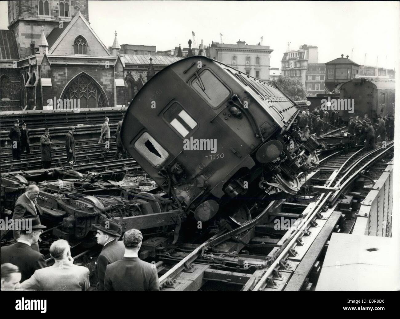 Aug. 08, 1958 - Train jumps rails and piles up on bridge: Many people ...