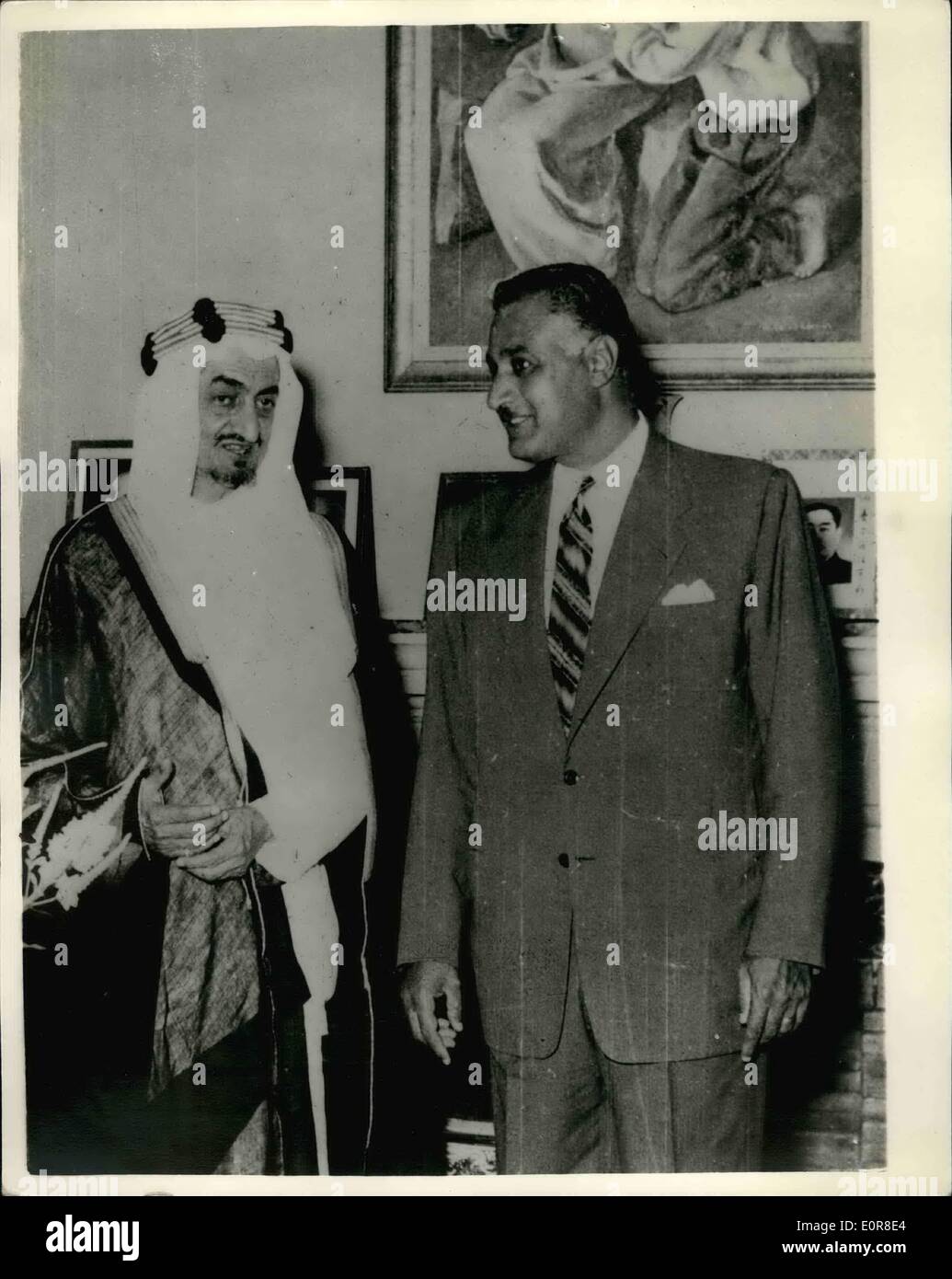 Aug. 08, 1958 - Prince Feisal Meets President Nasser in Cairo... The ...